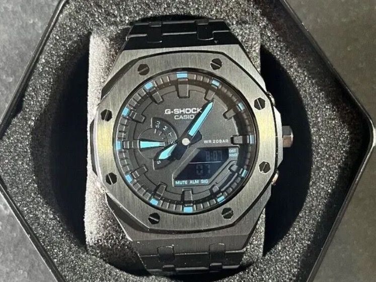 CasiOak G Shock Steel Mod Black/Blue Ga2100 | Kaufen auf Ricardo