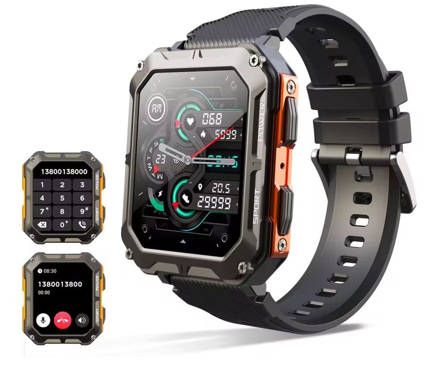 🇫🇷 Neue C20 Pro Smart Uhr Männer Stimme Assistent BT Draht (Neu und ...