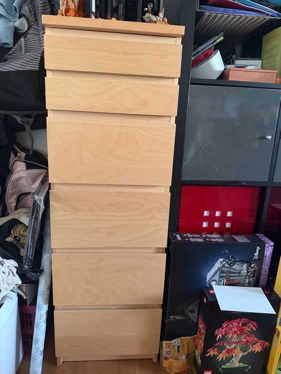 Ikea Malm Kommode schmal und hoch mit Spiegel (Gebraucht) in ...