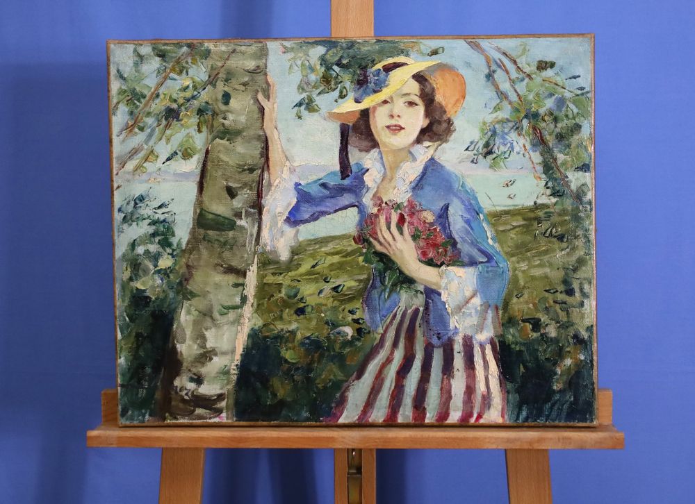 Lipot ILLENCZ 1882-1950, Gemälde "Frau mit Hut", signiert | Kaufen auf ...