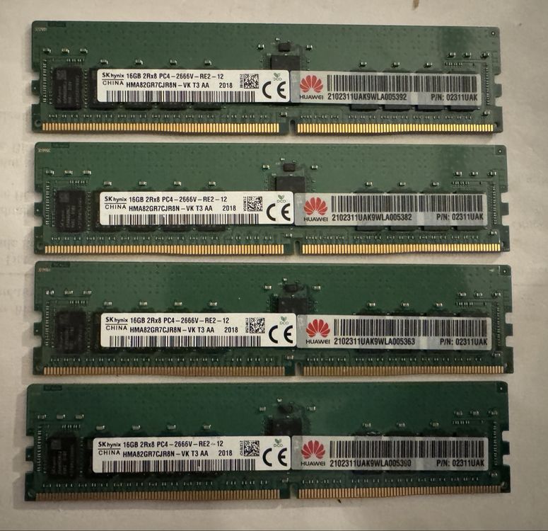 4x 16GB SK Hynix DDR4 RAM PC4-2666V - Top Zustand! (Gebraucht) in ...