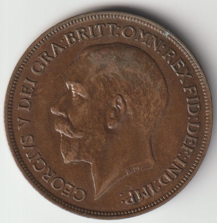 1916 One Penny George V "Depressed Ear" Variante GVF Münze (Gebraucht) in Baden für CHF 7 – mit ...