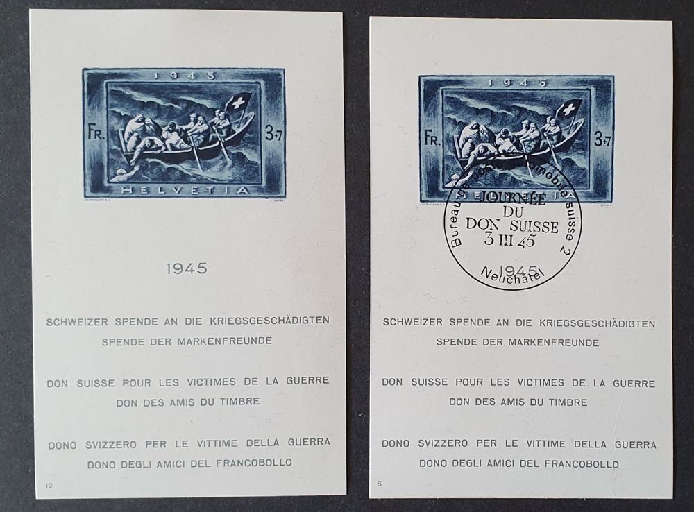 Spendenblock 1945 gestempelt und Ungestempelt (Gebraucht) in Kreuzlingen für CHF 30 – mit ...