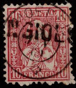 Wallis "GRENGIOLS" auf sitz. helvetia 10 Rp.. (Gebraucht) in Vilters ...