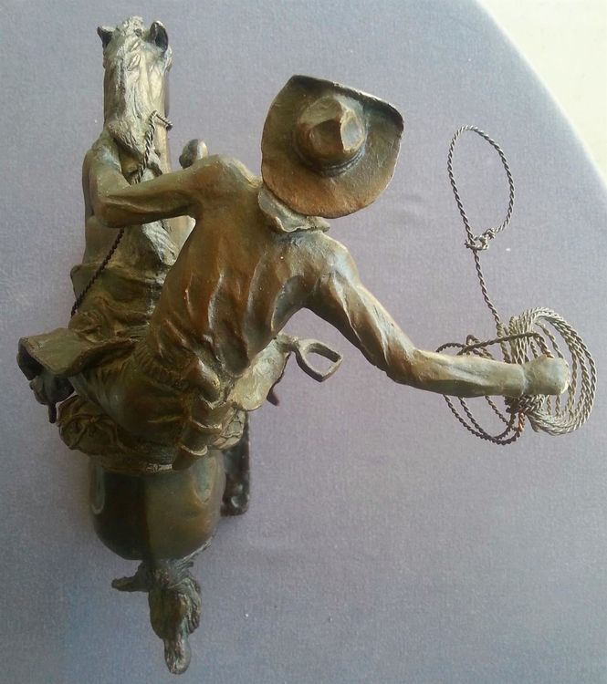 Figur Messing Western Cowboy auf Pferd, 20. Jhdt., H=20cm (Gebraucht ...