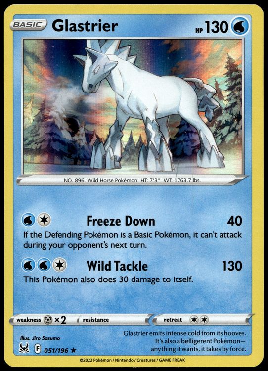 Pokémon Glastrier 051/196 Holo Holo Rare EN SWSH11 Lost Orig (Gebraucht ...