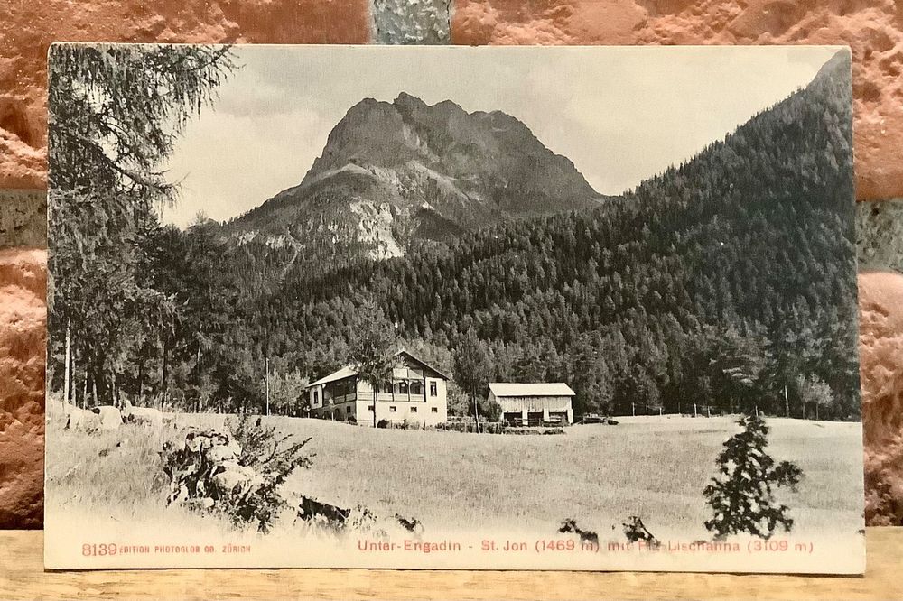 Alte AK - Unter-Engadin - St. Jon mit Piz Lischanna (Gebraucht) in Root für CHF 1 – mit ...