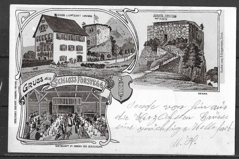 SG Gruss aus Schloss Forstegg mit Wirtschaft 1905 (Litho) | Kaufen auf Ricardo
