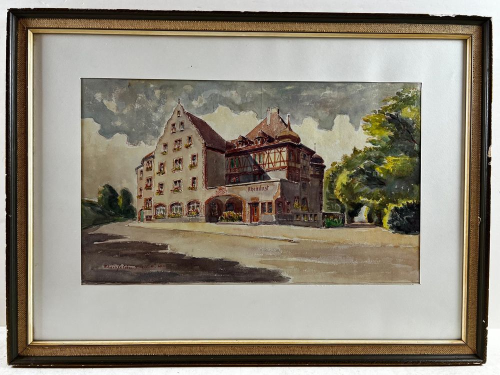 Aquarell Rheinfelden ca 1955 Signiert Wyss (Gebraucht) in Neuhausen am Rheinfall für CHF 15 ...