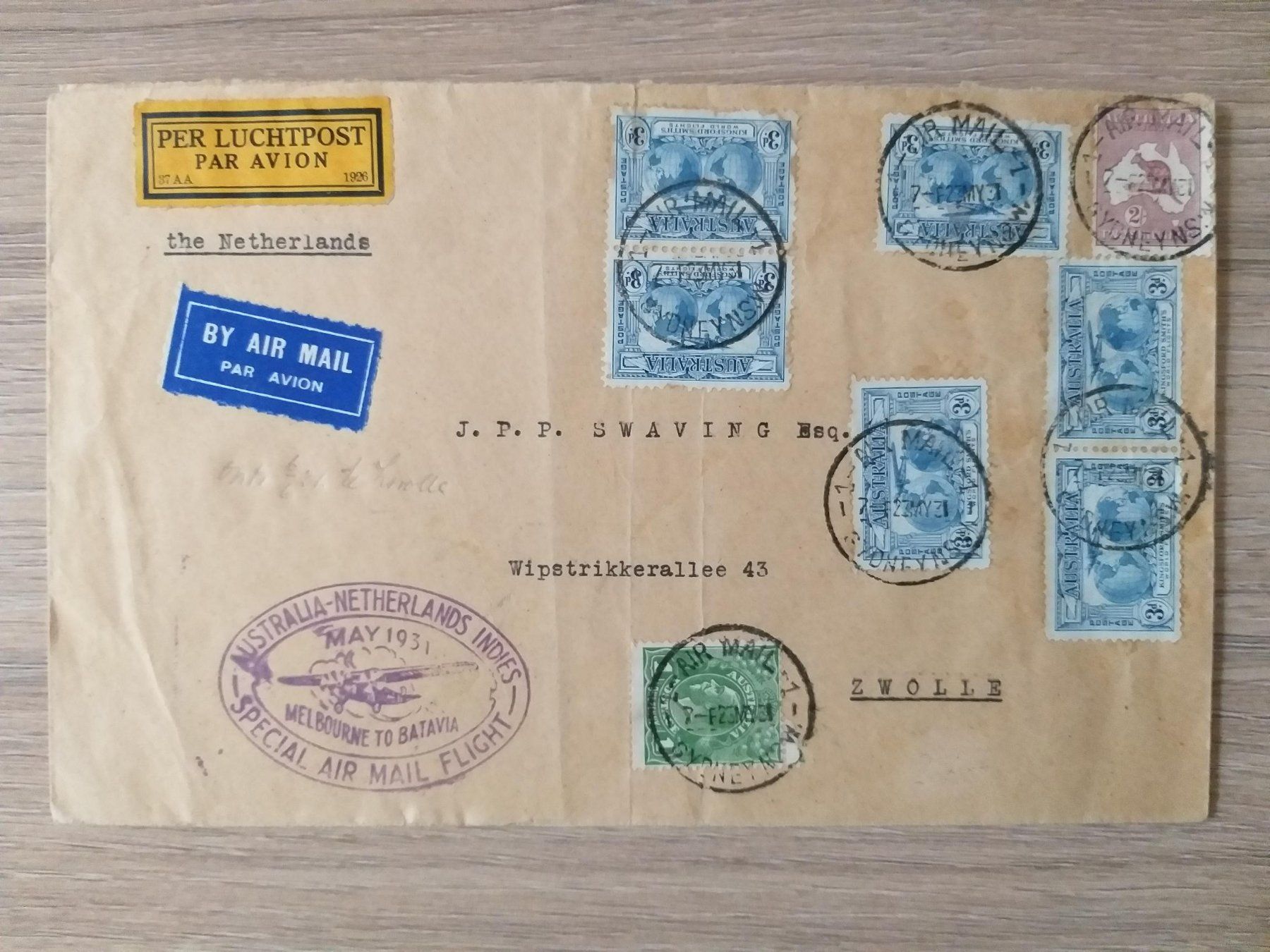 Brief: Special Air Mail Flight, Melbourne to Batavia 1931 (Gebraucht ...