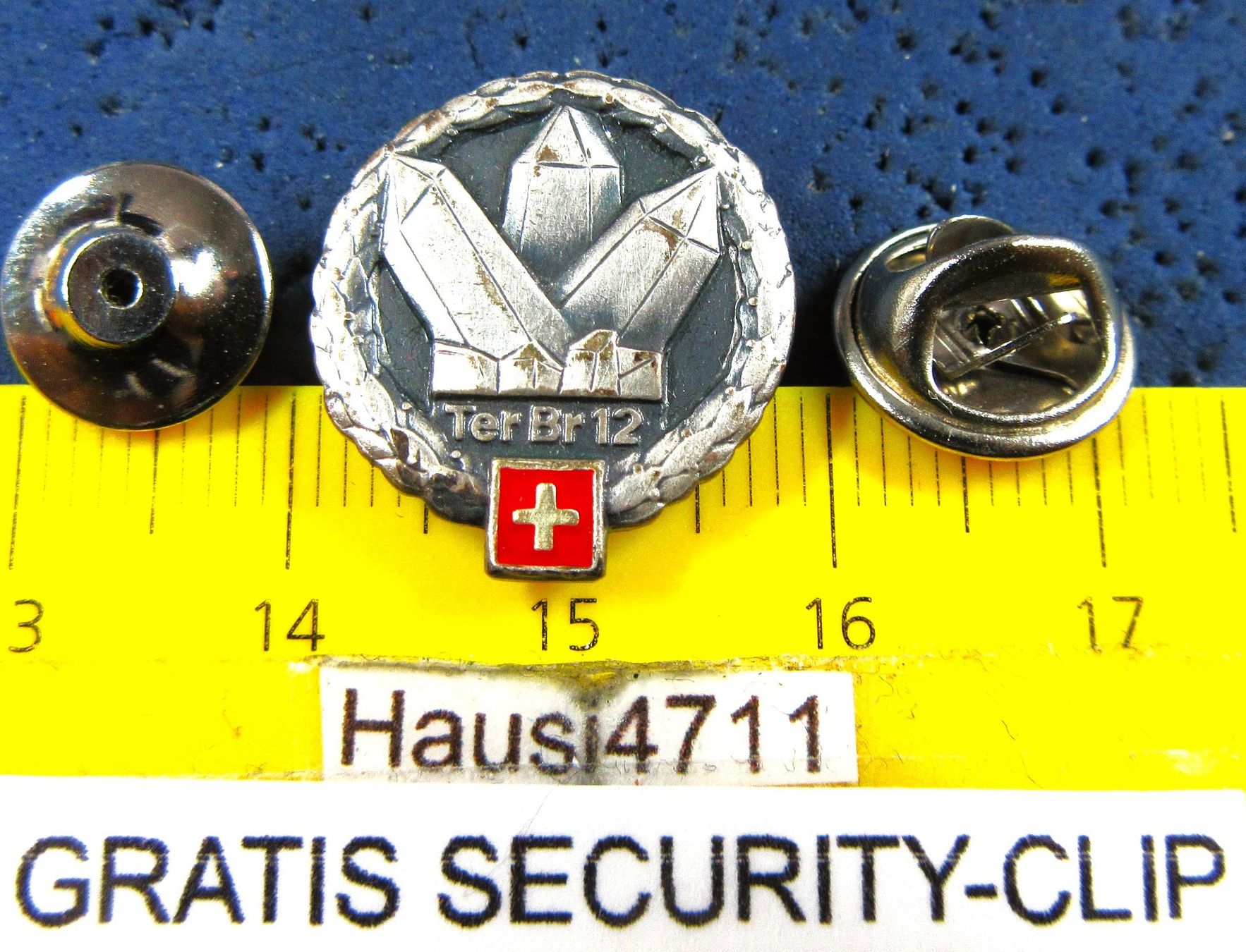 MILITÄR SCHWEIZ TER BR12 PIN GEPRÄGT VINTAGE SWISS MADE (Gebraucht) in ...
