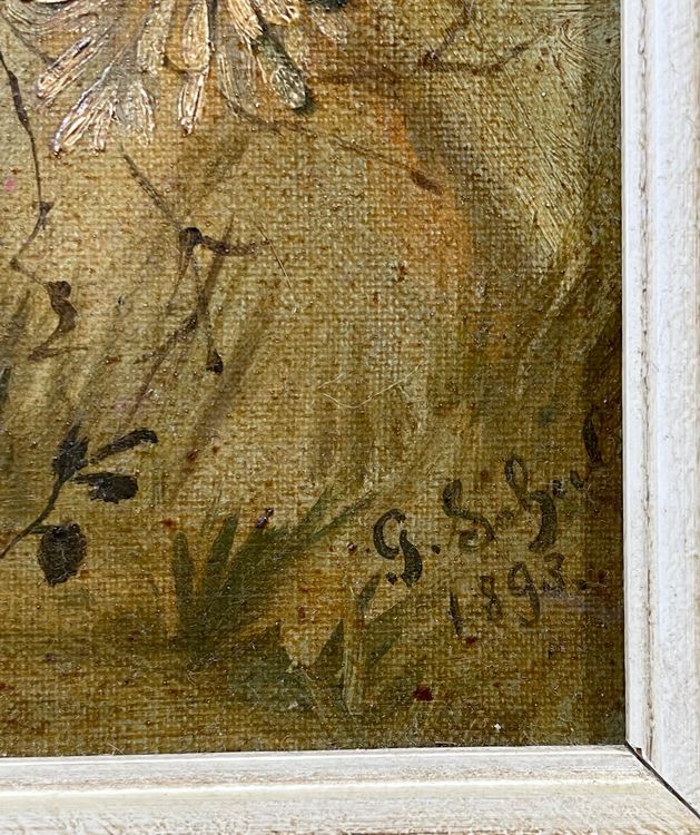 Antikes Stillleben Gemälde unleserlich Signiert | Kaufen auf Ricardo