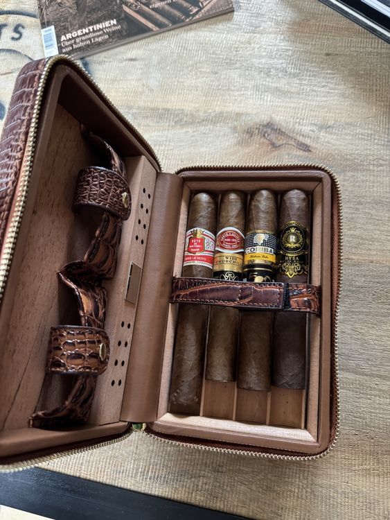 Crocodile Leather Cigar Case Humidor (Neu (gemäss Beschreibung)) in ...