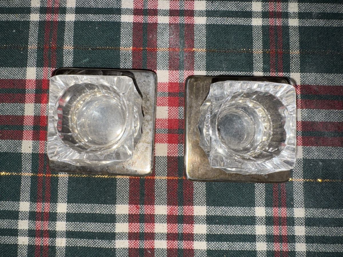 Antike Gewürzschälchen, 835 Silber, Kristallglas (D'occasion) à ...