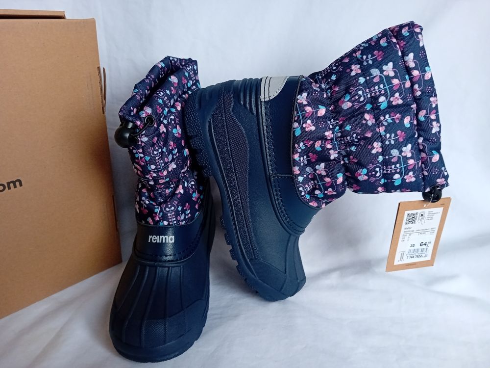 Reima Nefar WinterBoots Gr.35 Wasserdicht Blau Blumen Neu (Neu und ...