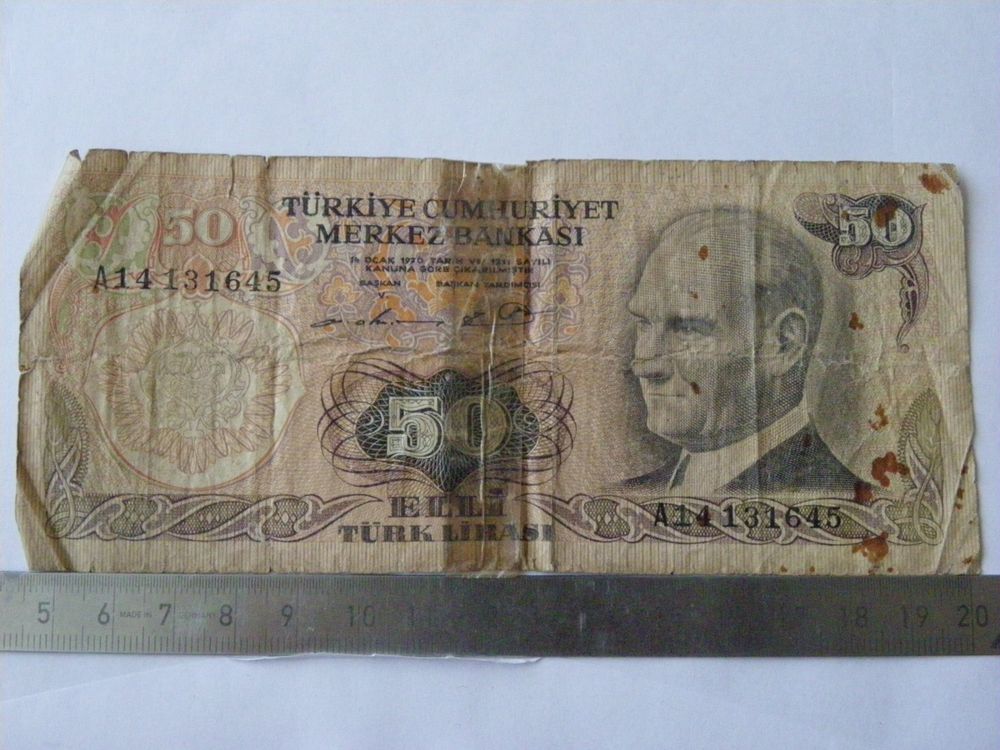 Türkische Lira Banknote, 50 (Gebraucht) in Untersiggenthal für CHF 1 ...