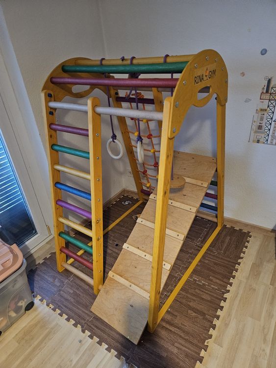 Ryna Gym wooden climber Kids Wall Bars, Net, Rings, Slide (Gebraucht ...