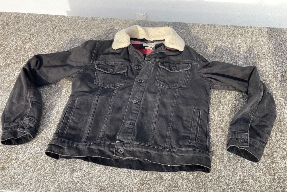 Jeansjacke Herbst Winter mit Fell und doppelt gefüttert M (Gebraucht ...