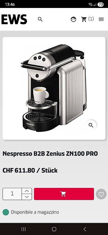 Caffè Nespresso Zenius ZN100 PRO. (Gebraucht) in Bassersdorf für CHF ...
