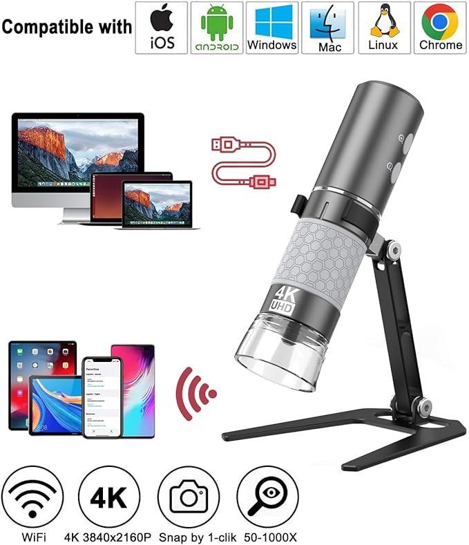 WiFi USB Digital Microscope Wireless Endoscope 4K 50-1000x (Neu und originalverpackt) in Herisau ...