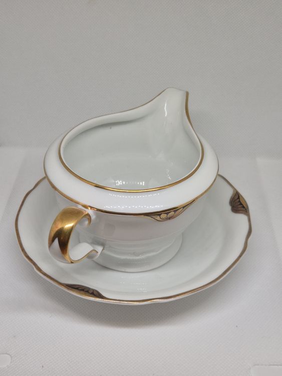 Hertel Jacob Rehau Bavaria Sauciere mit Unterteller, Goldran (Gebraucht ...