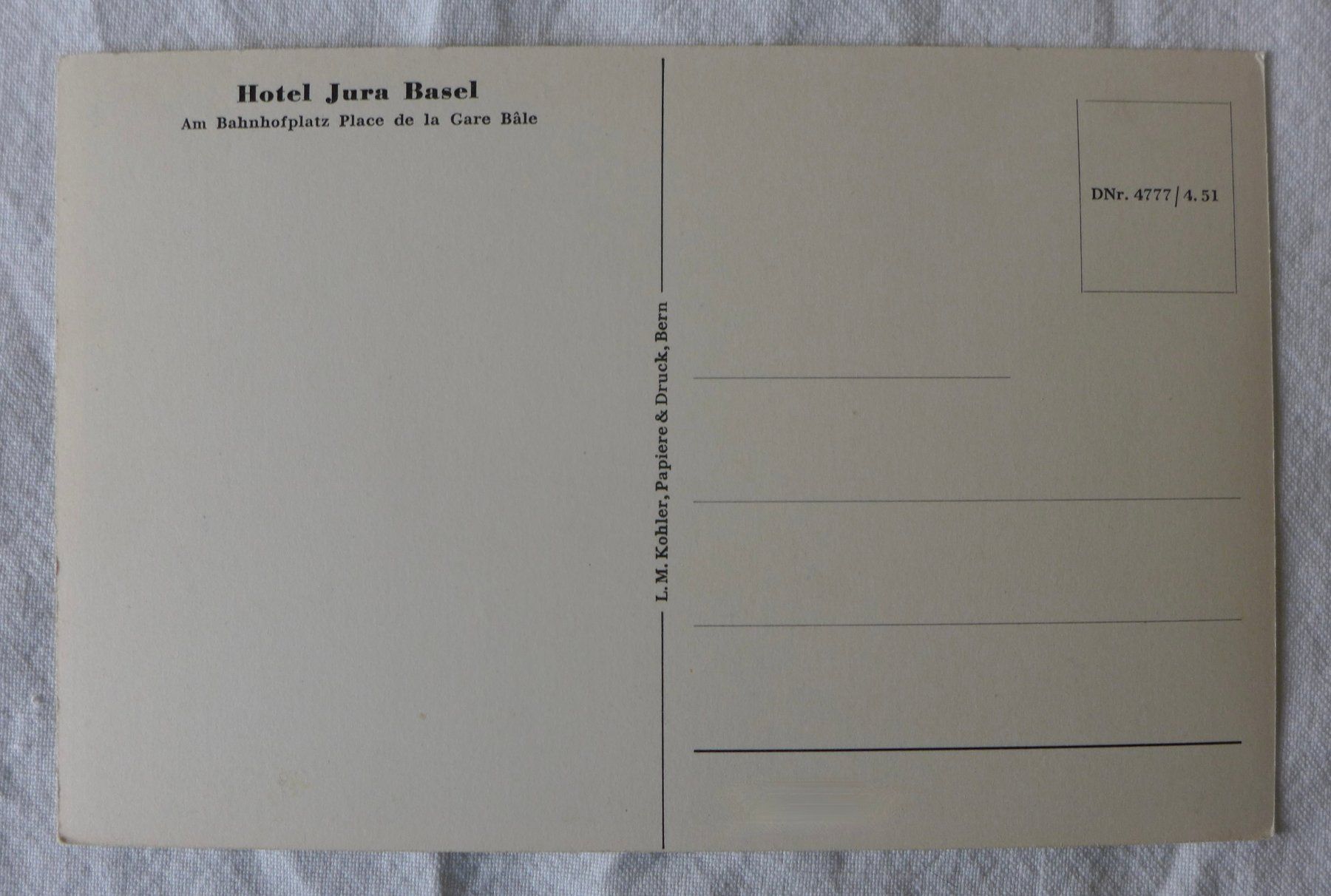 AK BASEL BS, Hotel Jura am Bahnhofplatz, Innenansicht (Gebraucht) in ...