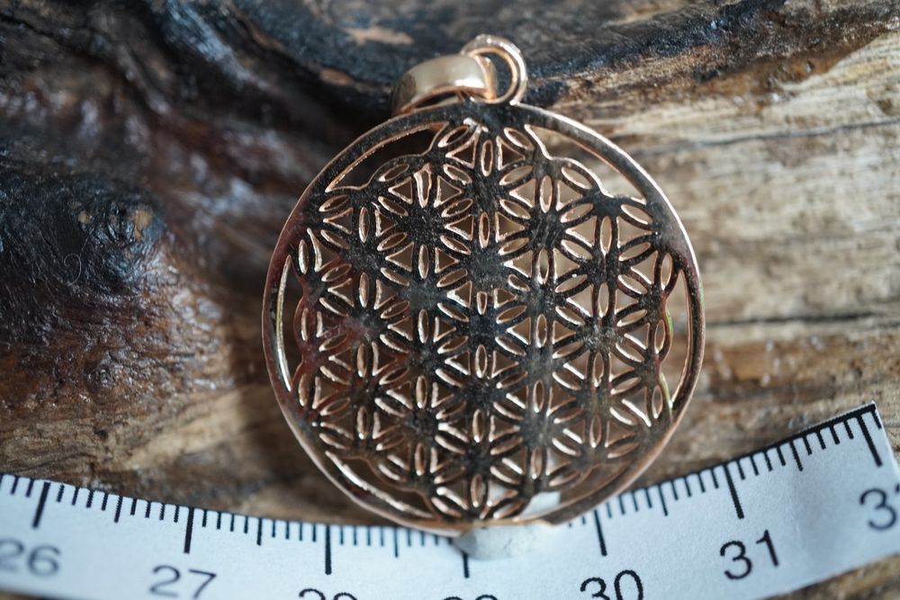 Anhänger Blume Des Lebens 925 Silber-Kupferfarbe 30mm (Neu und ...
