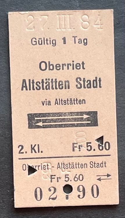 Oberriet Altstätten Stadt via Altstätten /1984 (Gebraucht) in Wabern für CHF 2 – mit Lieferung ...