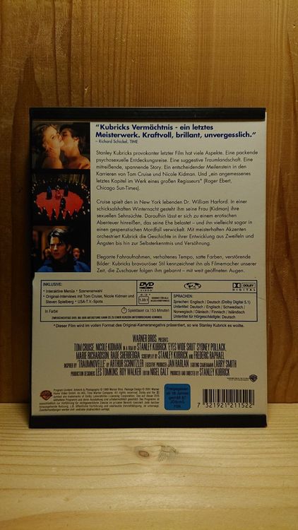EYES WIDE SHUT DVD mit Tom Cruise und Nicole Kidman (Gebraucht) in ...