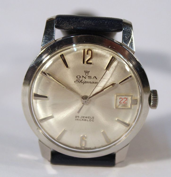 Herrenuhr Onsa Shipman Automatic 25 Jewels Datum Stahl Swiss (Gebraucht) in Zürich für CHF 100 ...