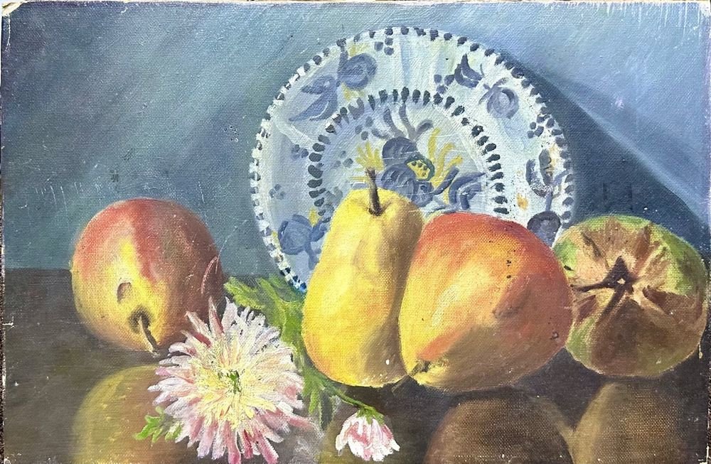 Wunderschöne Stilleben Fruchtkorb Ölgemälde, 40x25 cm | Kaufen auf Ricardo