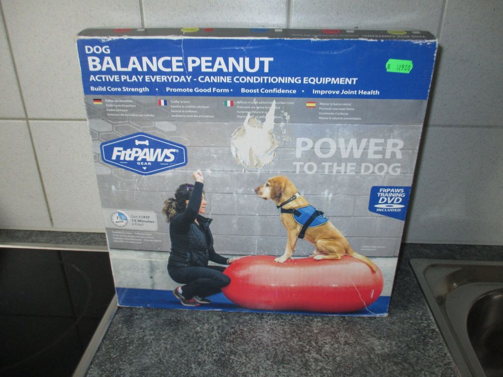 FIT PAWS DOG BALANCE PEANUT BALL GELB MIT ANLEITUNG NEU 70CM (Neu und ...