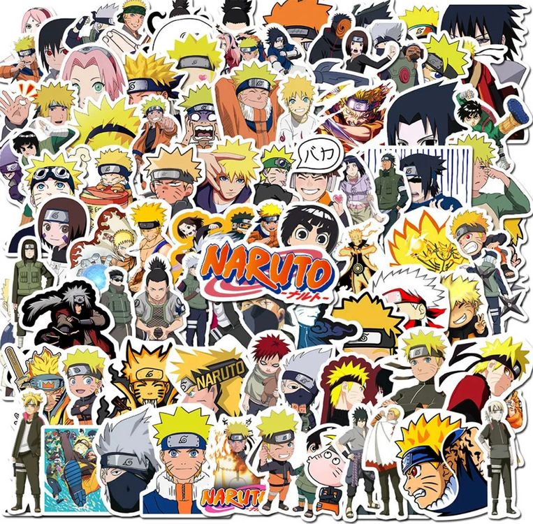 100 Stk. Sticker/Aufkleber - Cartoon Anime Naruto (Neu und ...