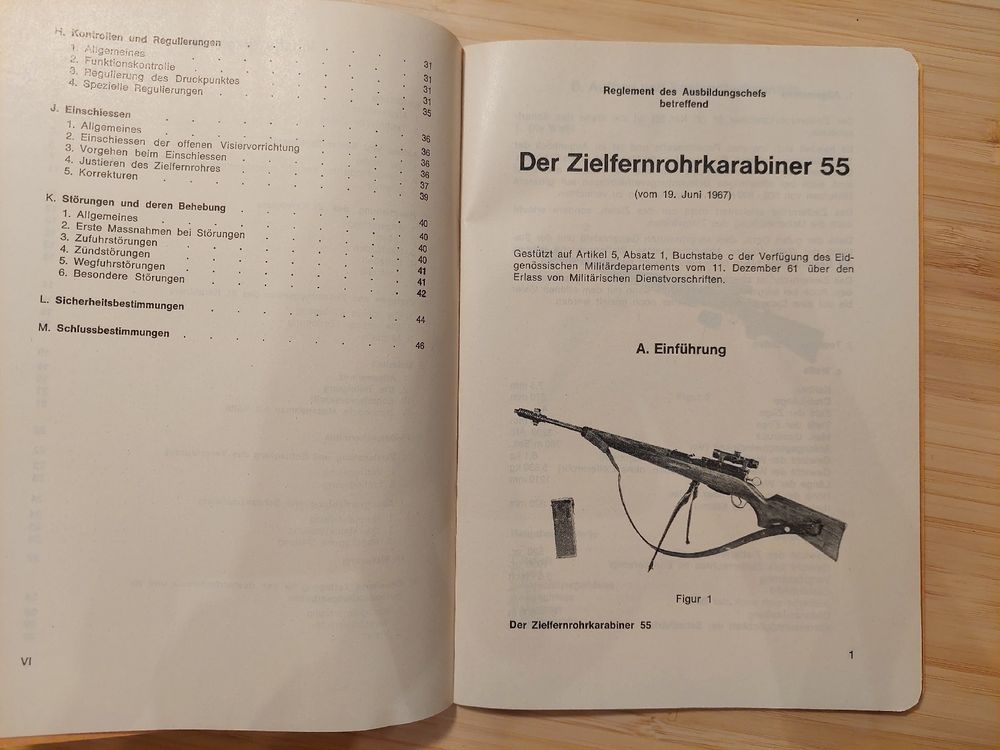 Wafm Reglement Schweizer Armee Der Zielfernrohr Karabiner (Gebraucht) in Unterkulm für CHF 41 ...