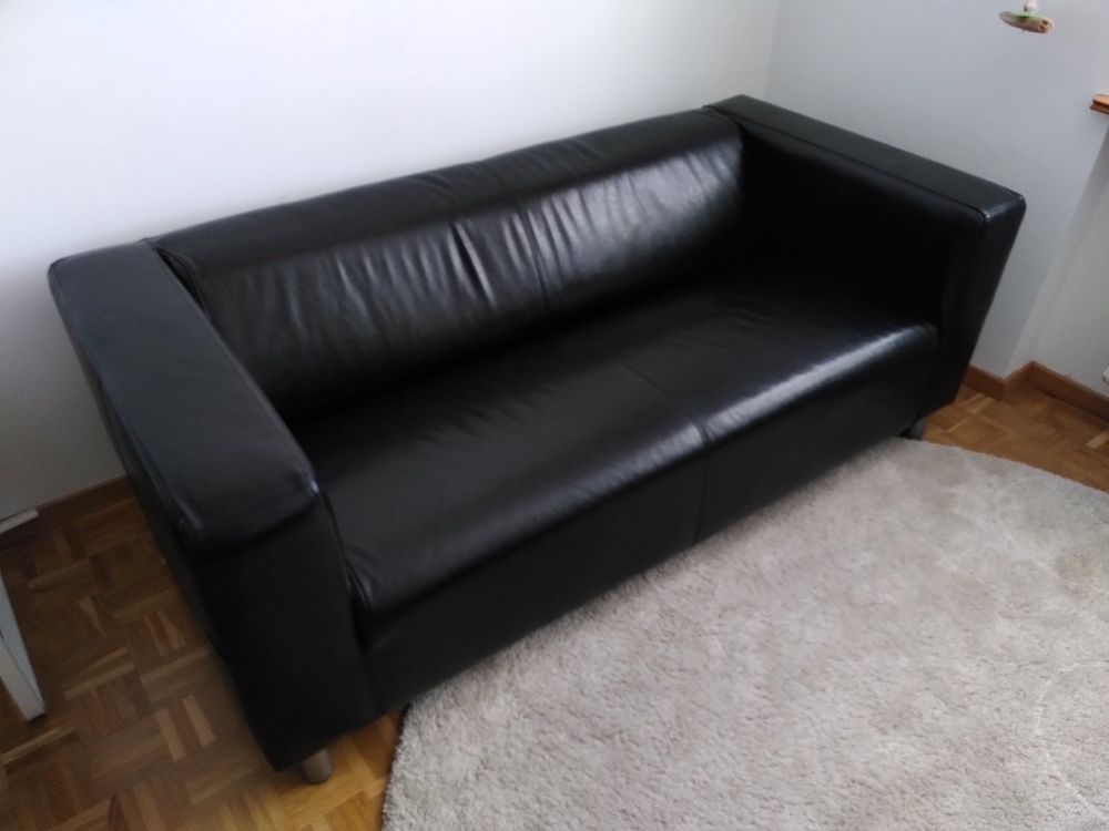 2er Ledersofa schwarz (IKEA Klippan) | Kaufen auf Ricardo