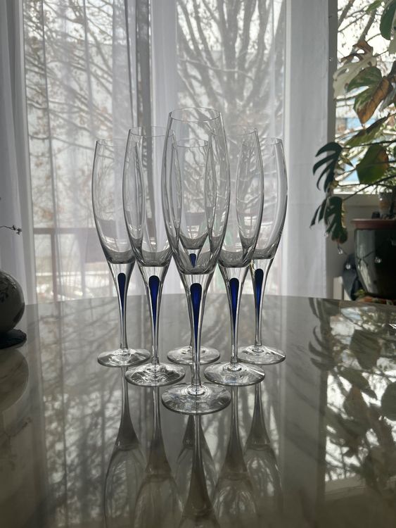 Orrefors Intermezzo Blue Champagnerglas 26 cL 6 Stück (Gebraucht) in ...