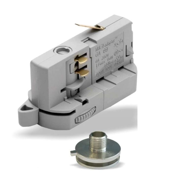 20 x GLOBAL Multiadapter für 3-Ph. Stromschiene grau (Neu und ...