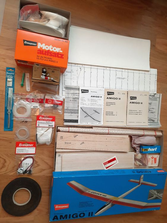 Graupner Amigo II mit Motoraufsatz, COX, Muffler, Tank uvm. (Gebraucht ...