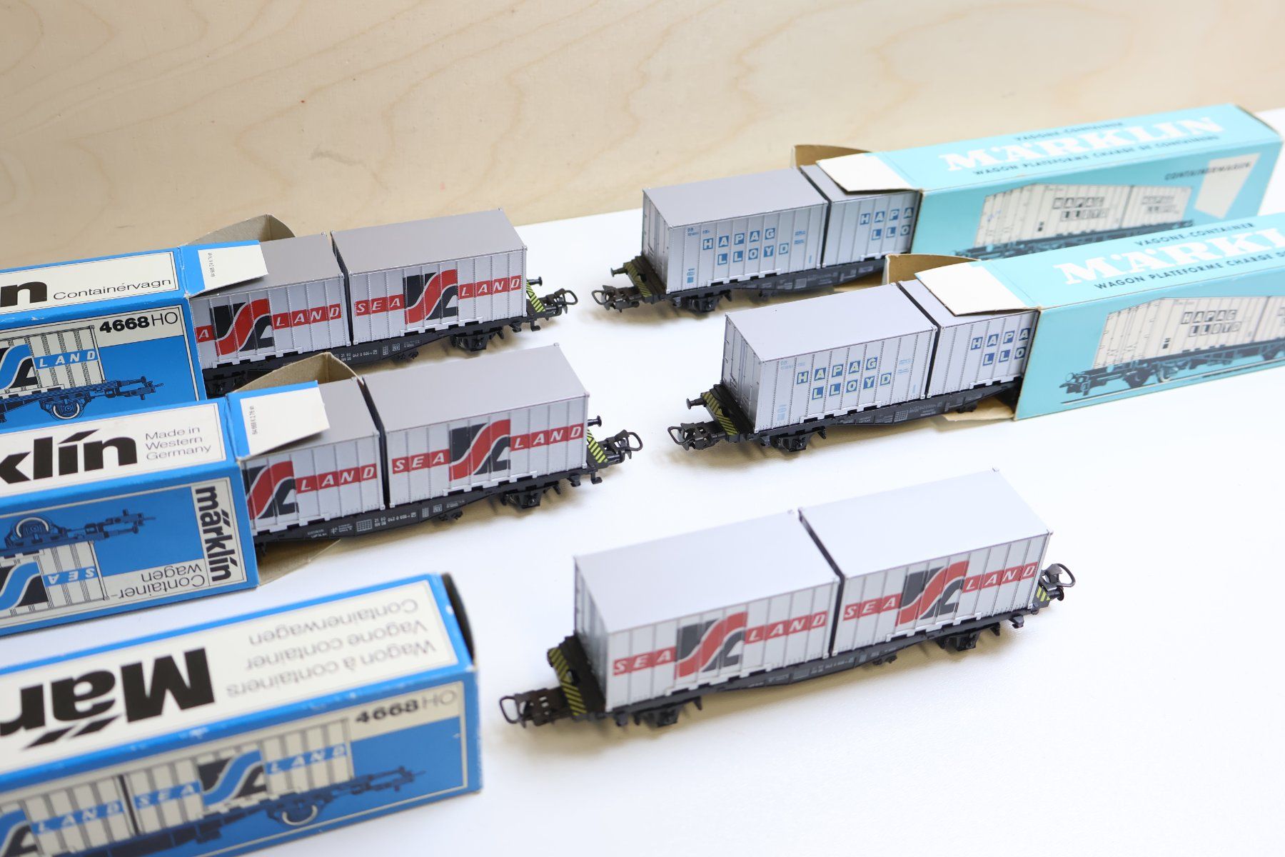 Märklin 5 x Containerwagen Sea Land 4668/4659 H0 (Gebraucht) in ...