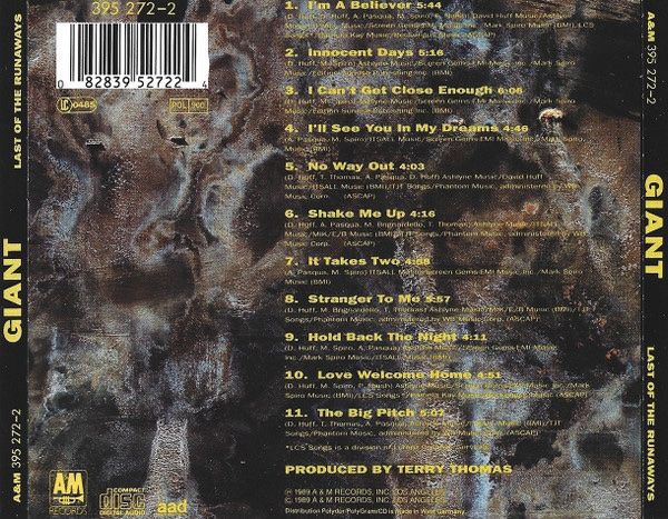 CD Giant - Last of the runaways (1989) (Gebraucht) in Möriken AG für ...