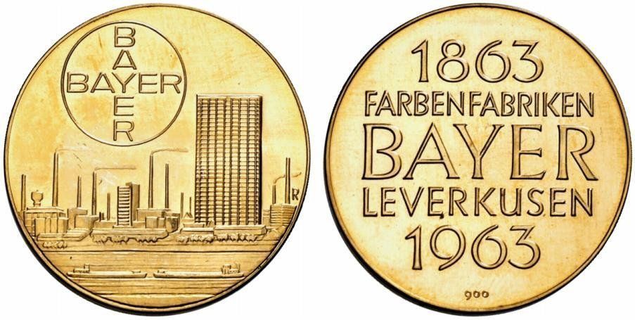Goldmedaille BAYER Farbenfabriken Leverkusen 1863-1963 | Kaufen auf Ricardo