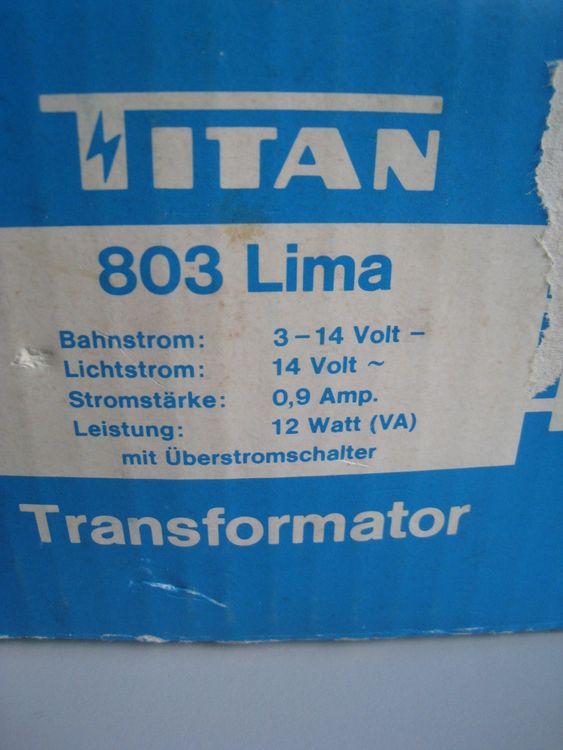 Titan Trafo Typ 803, 0.9 Ampere für alle Gleichstrombahnen (Gebraucht ...