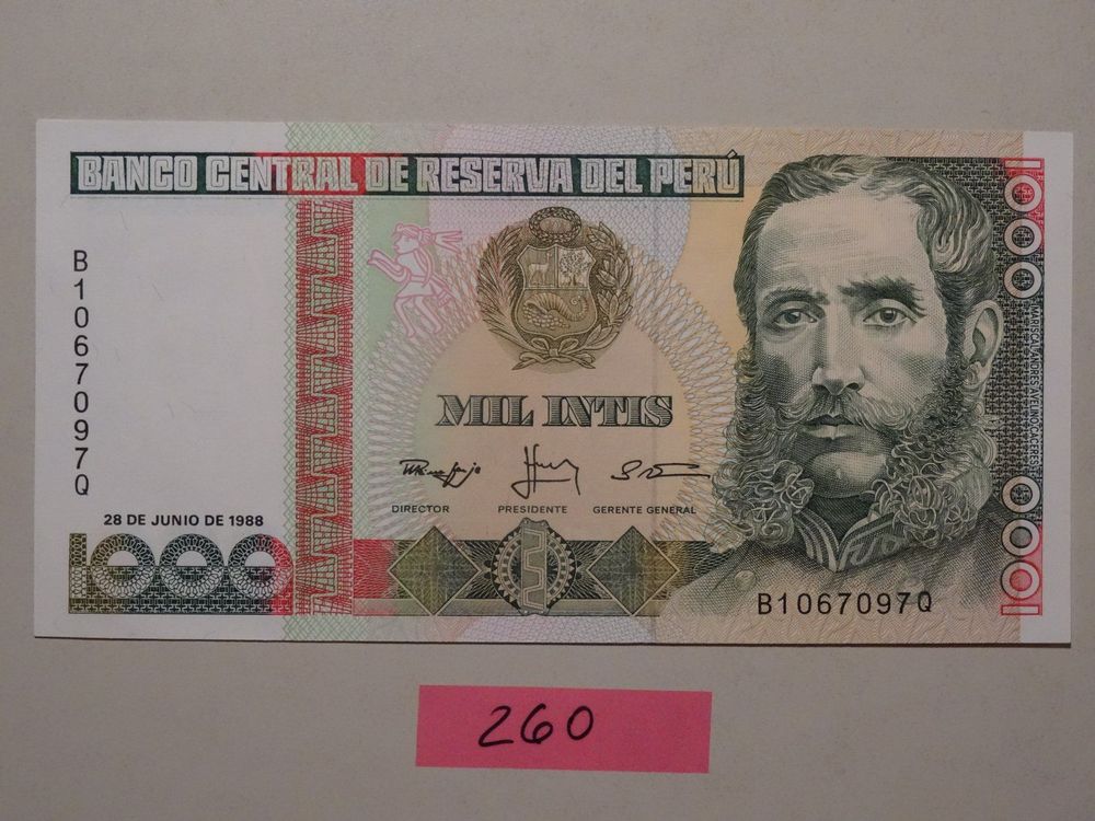 Mil Intis Banco Central De Reserva Del Peru 1988 (Neu (gemäss ...
