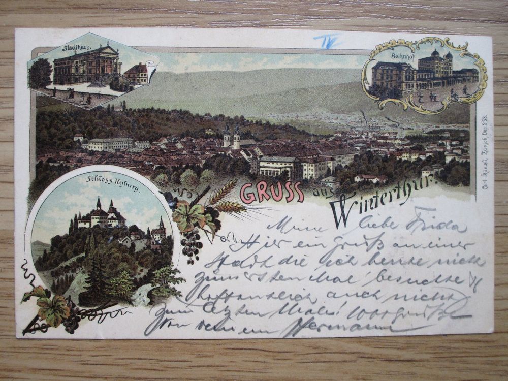 Antike Lithokarte Gruss aus Winterthur (Gebraucht) in Heimberg für CHF 1 – mit Lieferung auf ...