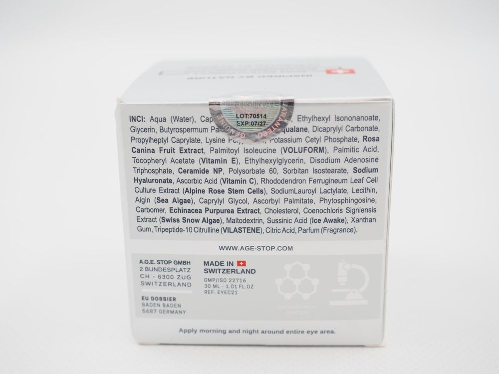 A.G.E. STOP Swiss Lux Augencreme (25120123PL) (Neu und originalverpackt ...
