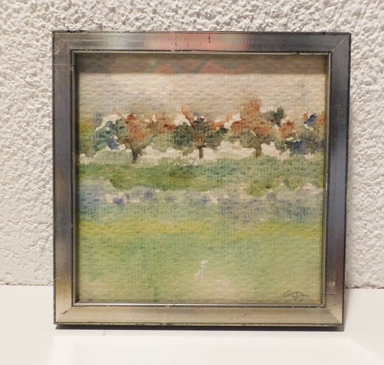 Kunst Aquarell kleines Gemälde - Cat Stocker signiert (Gebraucht) in Sursee für CHF 50 – mit ...