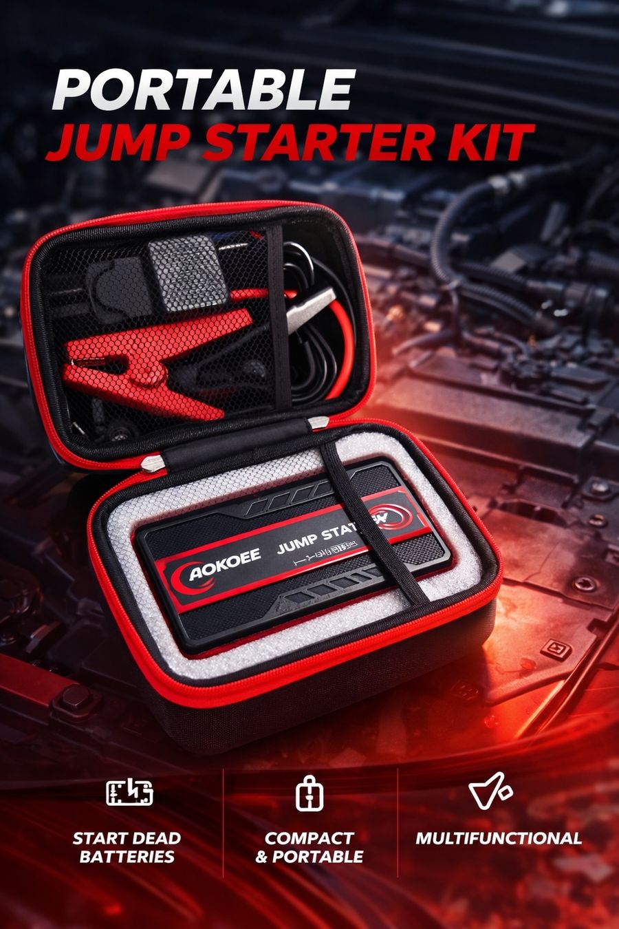 AOKOEE Jump Starter - Starthilfe für Auto, Motorrad & Co (Neu und ...