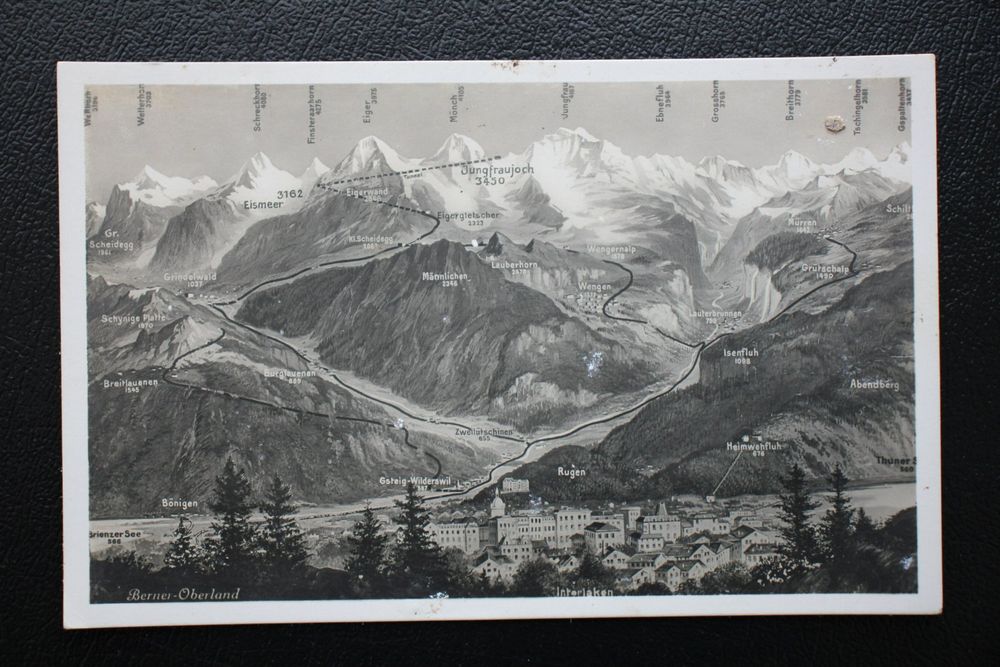 AK - Berner Oberland mit Interlaken, Eiger, Mönch, Jungfrau | Kaufen auf Ricardo
