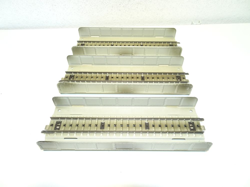 3 Märklin M-Gleis Blechbrücken Metallbrücken Rampe HO 7161 (Gebraucht ...