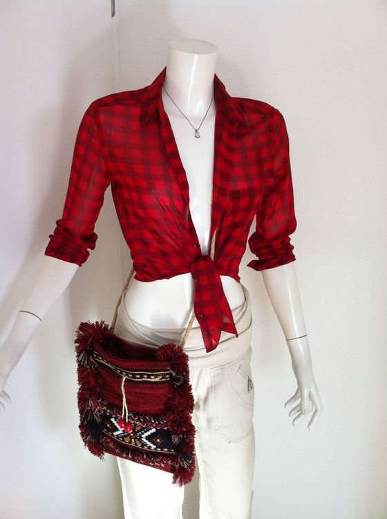 🤩MANGO KARO BLUSE ROT-SCHWARZ NEU & D&G P. (Neu (gemäss Beschreibung ...